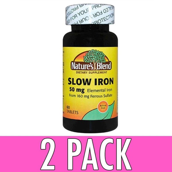 Nature's Blend Slow Iron 50mg Elemental 120 Tablets for sale online | eBay