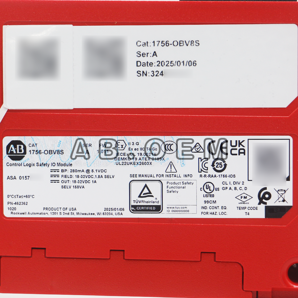AB 1756-OBV8S ControlLogix Safety I/O Module 1756OBV8S New Factory ...