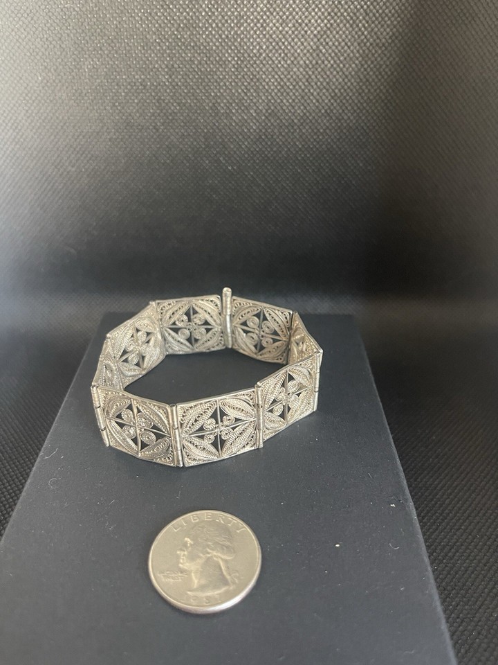 Vintage Sterling Silver Filigree Bracelet 7in 17.7g | eBay