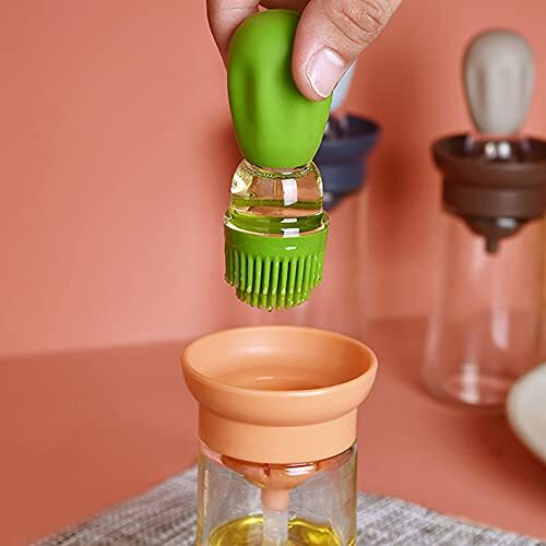 Olive Oil Dispenser Bottle with Silicone Brush Dropper for Kitchen ...