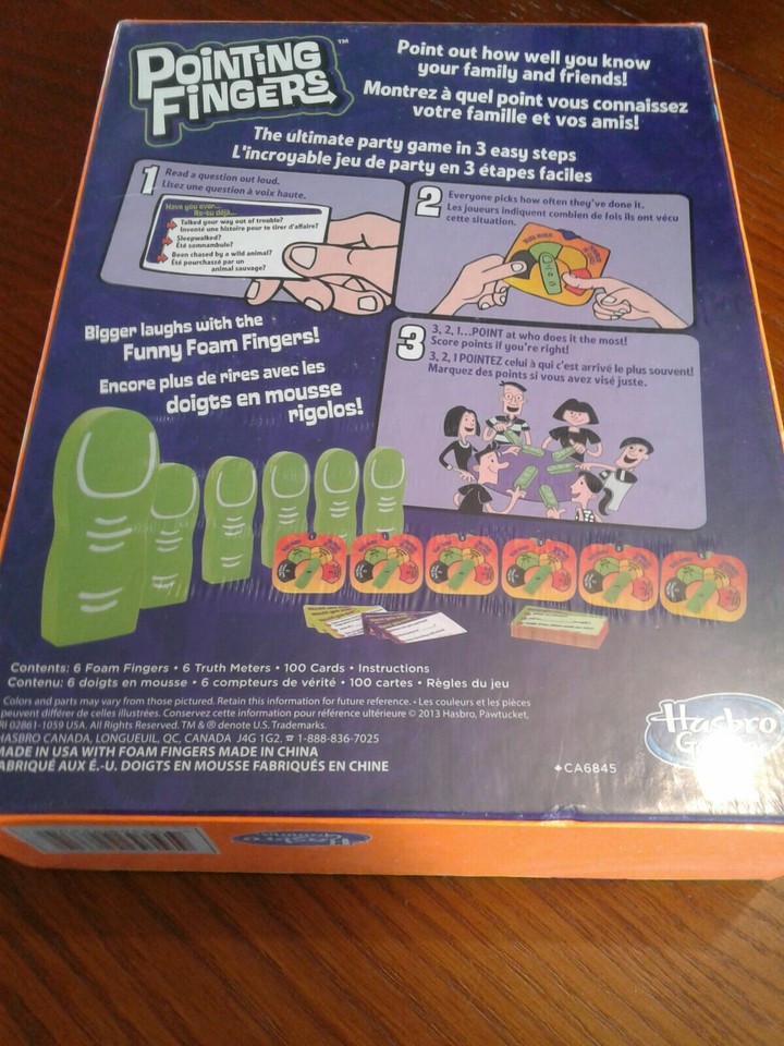 NEW Hasbro Pointing Fingers The Hilarious Game of Who Did What! Ages 12 ...