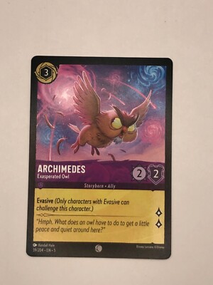 Disney Lorcana Shimmering Skies Archimedes Exasperated Owl NON-Foil 39/ ...