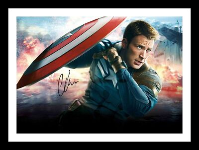 Chris Evans - Captain America Autograph Signed & Framed Photo | eBay UK