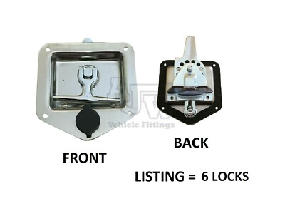 6 Recessed Drop T Handle STAINLESS STEEL Locker Door Trailer Toolbox ...
