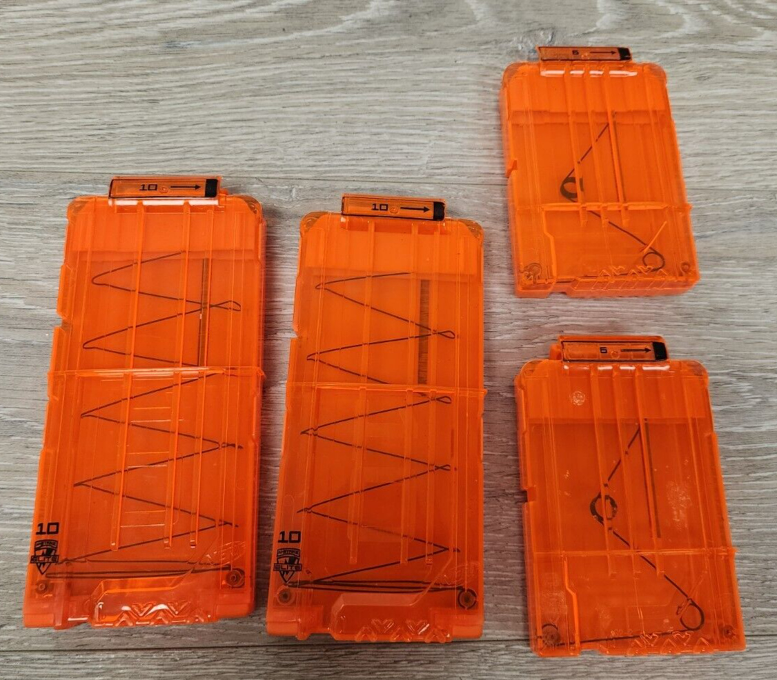 Lot Of 4 Nerf N-Strike Elite Magazine Clips 12 Round 6 Round Hasbro ...