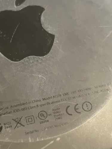 Apple TV 3rd Gen Model A1378 Digital HD Media Streamer With Cord - No ...