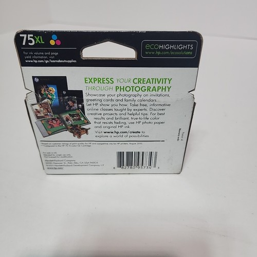 HP 75XL Tri-Color High Yield Ink Cartridge CB338WN Genuine OEM Sealed ...