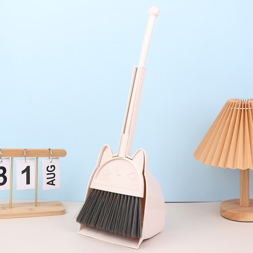 1 Set Mini Children Broom Dustpan Cartoon Flexible Bristles Floor ...