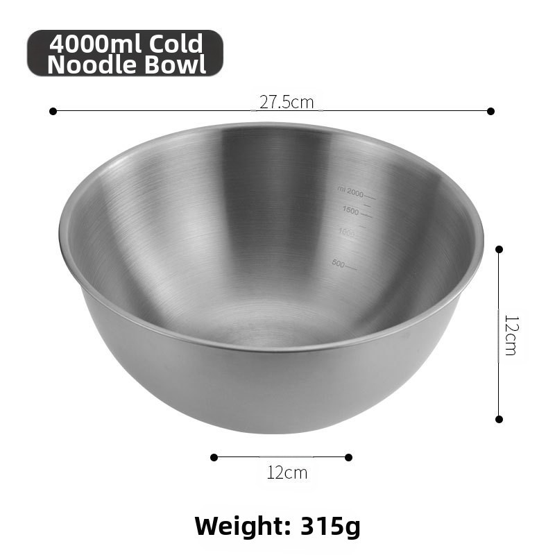 304 Stainless Steel Bowl for Cold Noodles with Clear Measurement ...