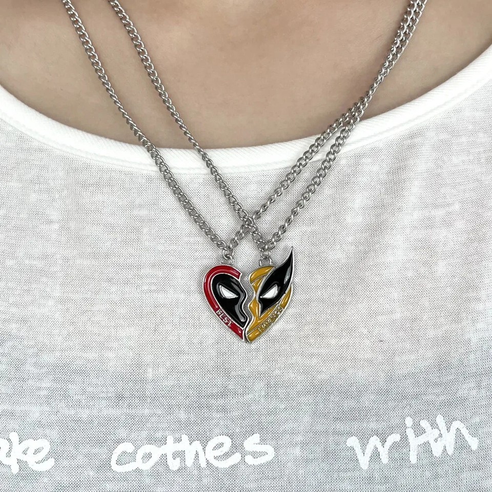 New Deadpool Wolverine Best Friends Pendant Choker Necklace Charm BFF ...