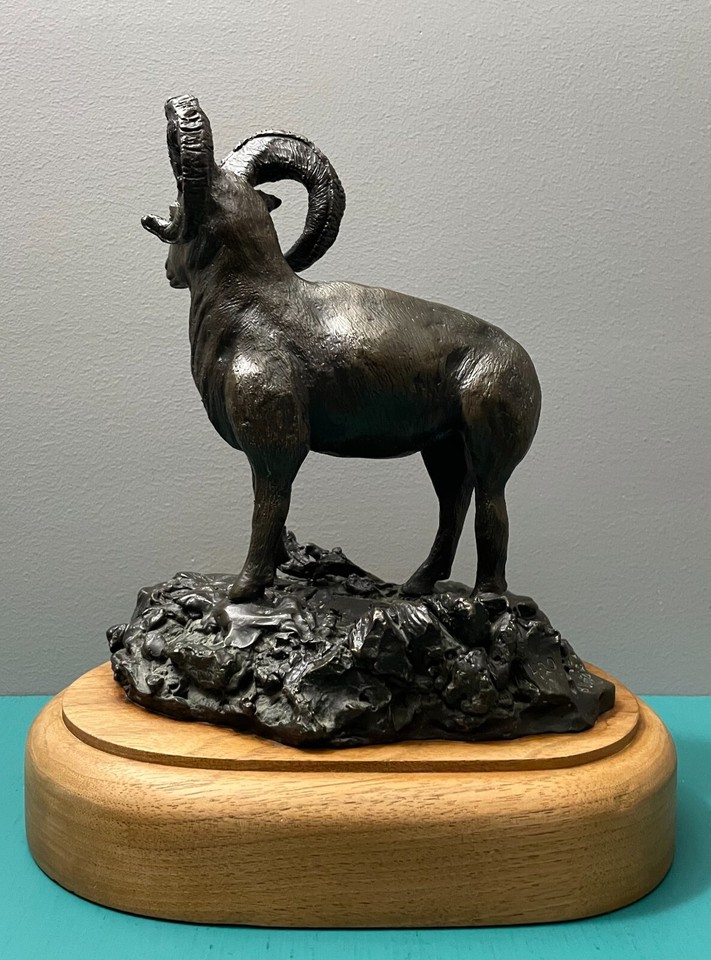 83 Bronze Bighorn Ram Sheep Buck Antlers Wildlife Animal Statue ...