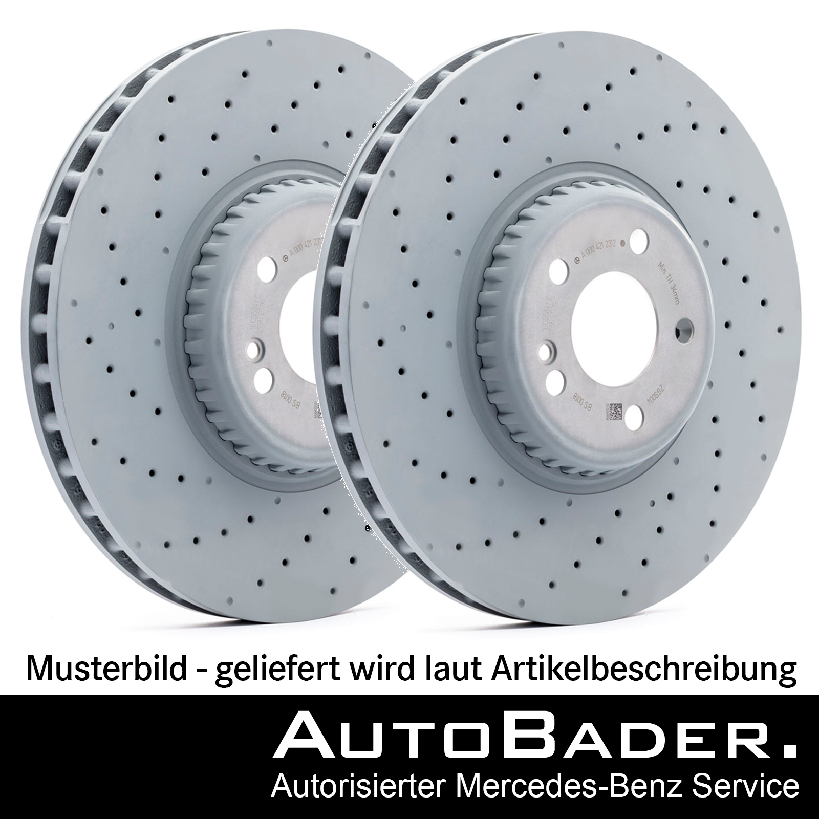 Original Mercedes Verbund-Bremsscheiben Satz HA 223 MIT Sportbremse ...