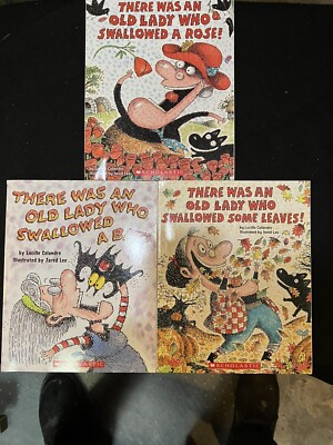 An Old Lady Who Swallowed A rose + a bat + leaves Bell Lucille Colandro ...
