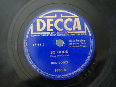 Bea Booze "These Young Men Blues" DECCA 8658 Blues 78 rpm | eBay