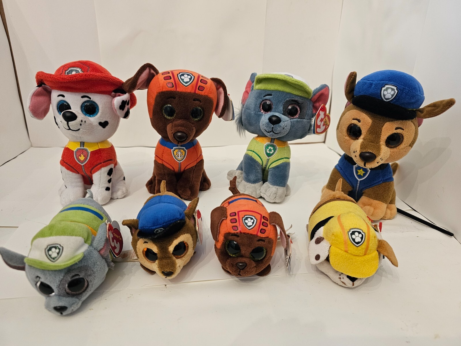 Lot of 8 Paw Patrol TY Beanie Boos(4) AND Teeny TYs(4) | eBay