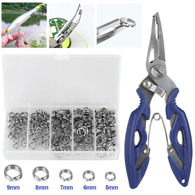 201Pcs Stainless Steel 5 Size Split Rings Fishing Lures For Fish Snap ...