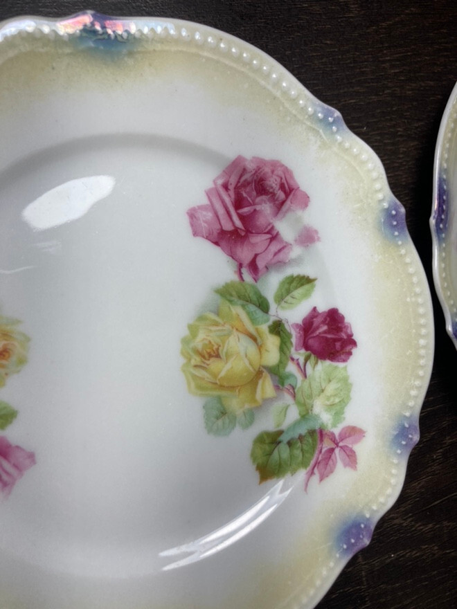 ANTIQUE PK SILESIA GERMANY SET OF 4 PORCELAIN PLATES 6" HAND-PAINTED ...