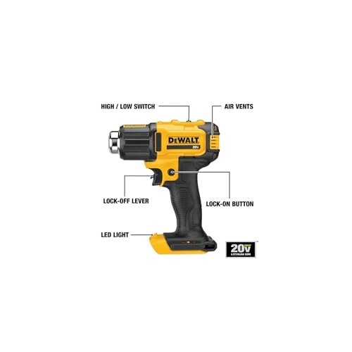 DEWALT 20V MAX Cordless Heat Gun - 990°F, 42 Min Run Time (DCE530B) | eBay