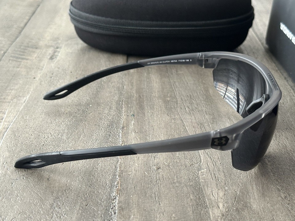 Under Armour UA Clutch Sunglasses w/ Matte Transparent Jet Grey Frame ...