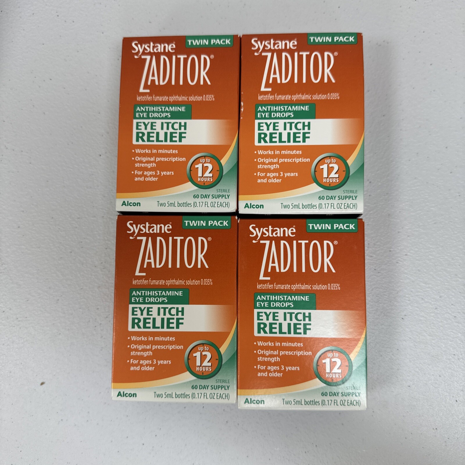 Lot 4 Systane Alcon Zaditor Eye Drops - 0.17oz Twin Pack Exp 12/2024 ...