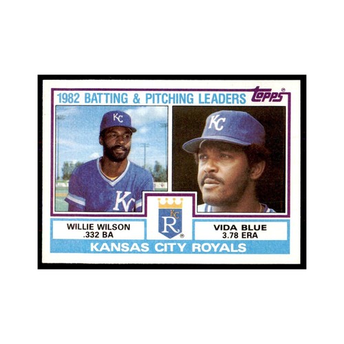 1983 Topps Royals Team Leaders - Willie Wilson/Vida Blue Baseball Cards ...