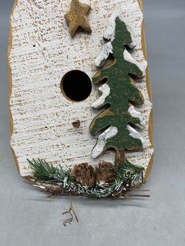 Santa's workbench outdoor decor or indoor wood snowman tree star white ...