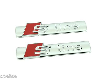 2 x Genuine New AUDI S LINE WING BADGE Fender Emblem Q3 Q5 Q7 Q8 TT ...