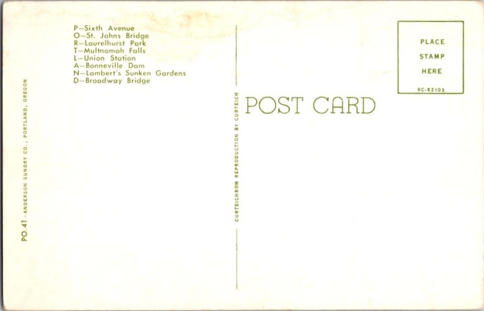 Portland Oregon OR : BIG LETTERS n/03 BF3561 | eBay