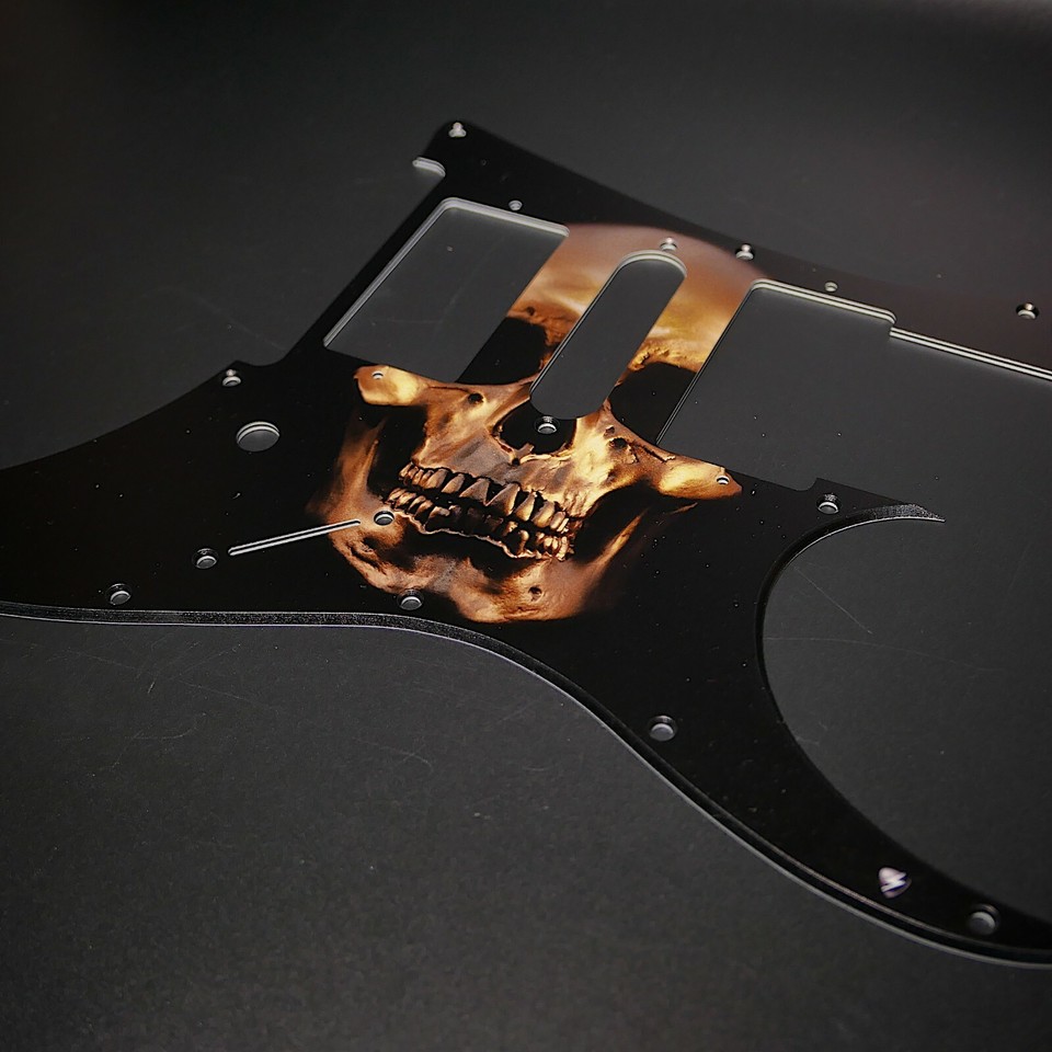 Ibanez RG Series Pickguard • Gold Human Skull • Custom Pickguard ...