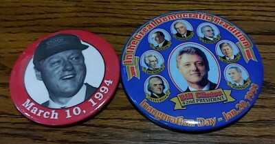 1993 Inauguration Day President Clinton Pin Pinback Button Lot March 10 ...