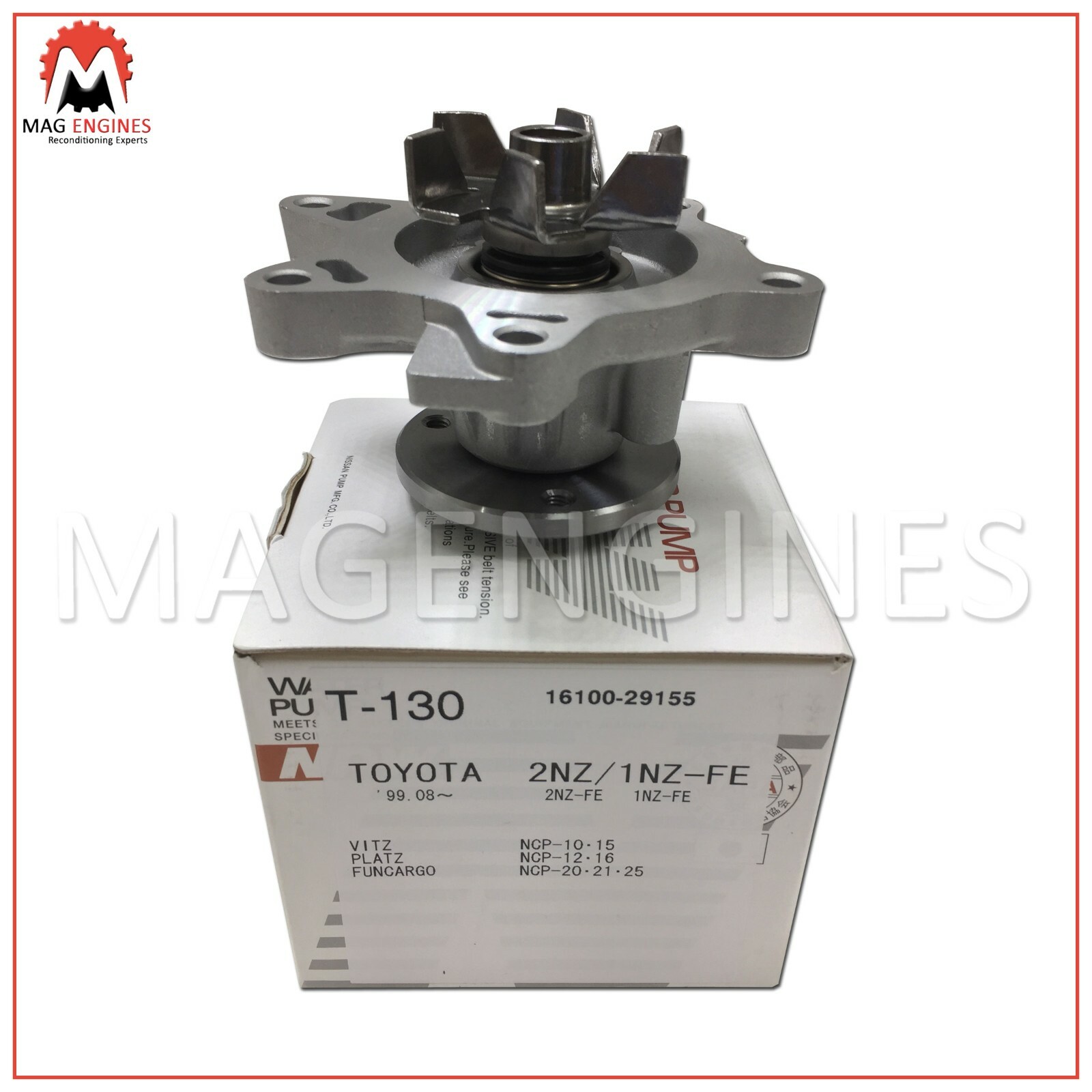 16100-29155 WATER PUMP TOYOTA 1NZ-FE 2NZ-FE FOR PRIUS AQUA COROLLA ...