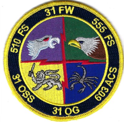 PATCH USAF31ST FIGHTER WING FW GAGGLE JT22 | eBay