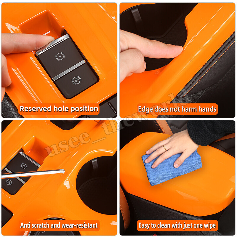 Orange Car Interior Steering Wheel Frame Cover Trim for Ford Ranger ...