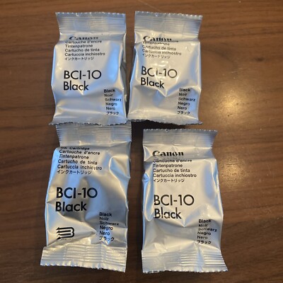 Lot of (4) Boxes Genuine CANON BCI-10 Black Ink Cartridges NEW (Free ...