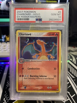 🔥 2007 POKÉMON EX POWER KEEPERS CHARIZARD HOLO 6/108 PSA 10 GEM MINT 🔥 ...