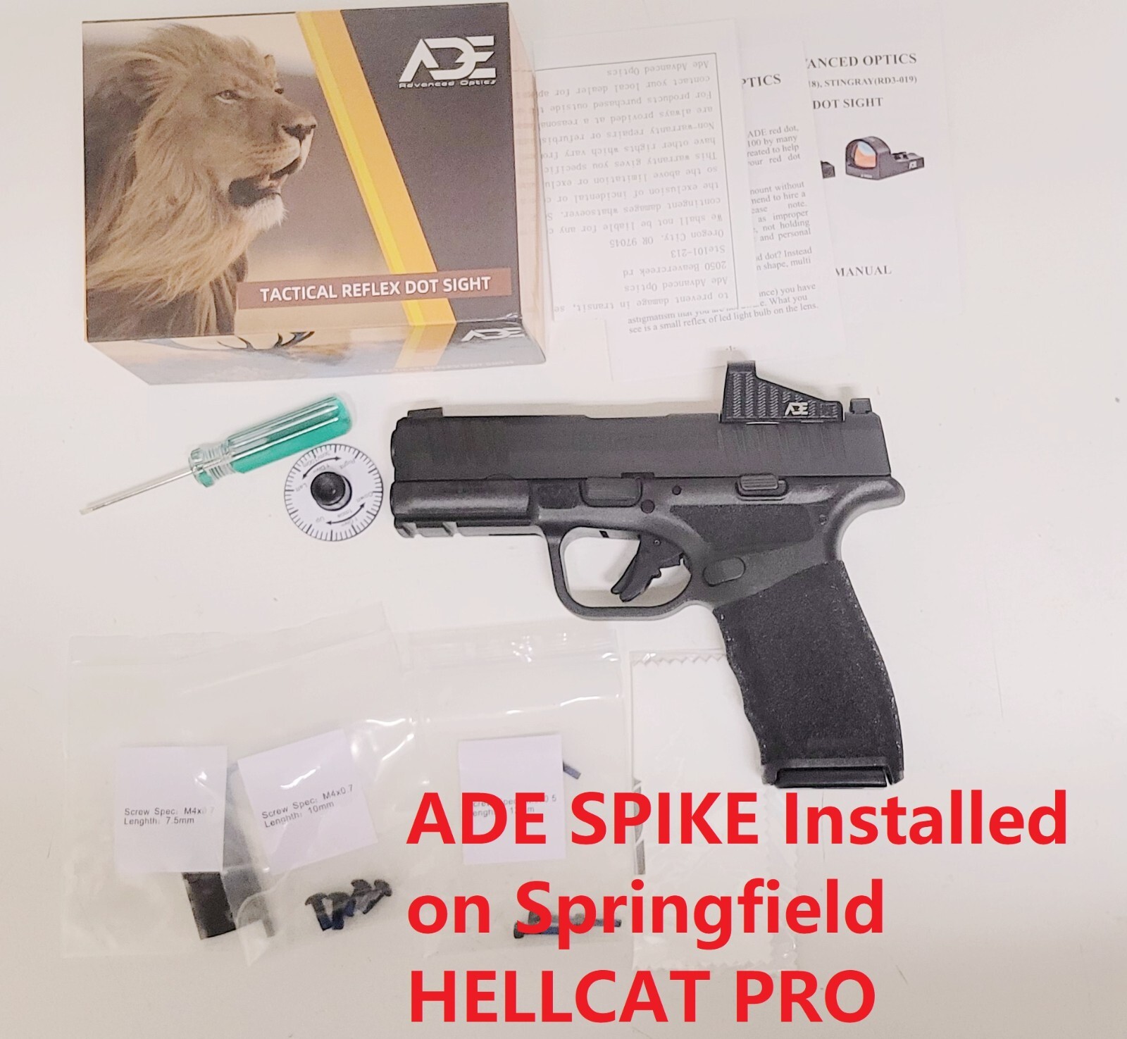 ADE RD3-018 SPIKE Red Dot Sight For Springfield Hellcat PRO,OSP, Taurus ...