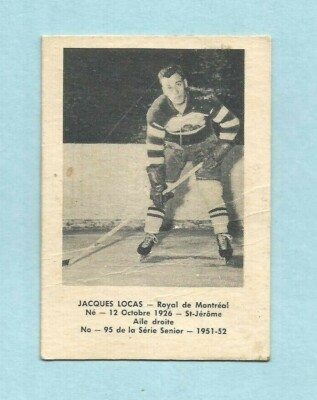1951-52 Laval Dairy QSHL Hockey Jacques Locas #95 Montreal VG | eBay
