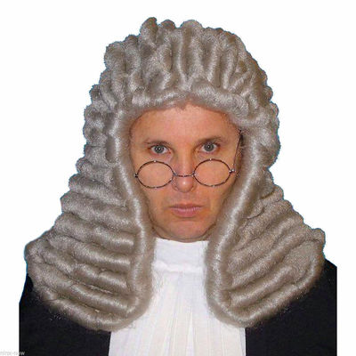 Judge Barrister Colonial Deluxe Wig Men's Fancy Dress Costume Accessory ...