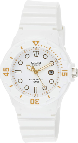 Casio Women'S Diver Look Analog Digital Watch, White Dial, White Band ...
