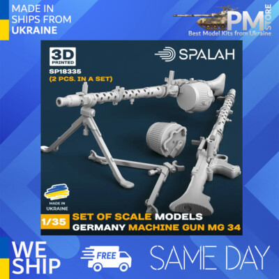 SPALAH 18335 1/35 Machine gun MG-34 2 pcs Set of scale models | eBay