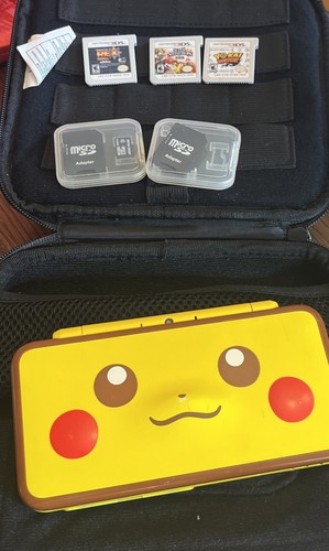 Nintendo 2DS XL Pokemon Pikachu Yellow Console Pre Owned W/ Games, Case ...