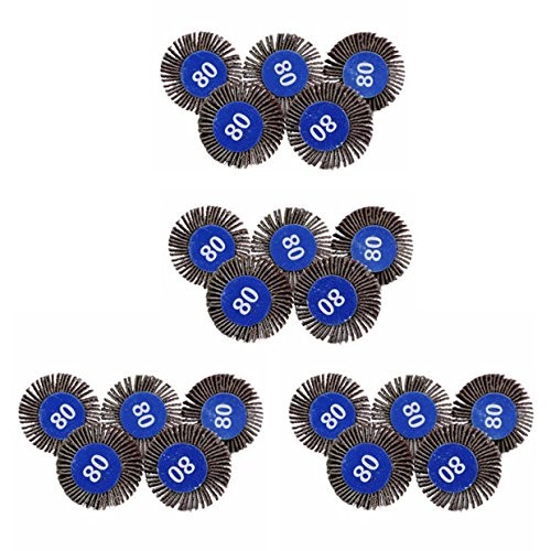 Dophee Flap Wheel Sander Set, 1/8" Round Shank, 80 Grit Abrasive Sandi ...