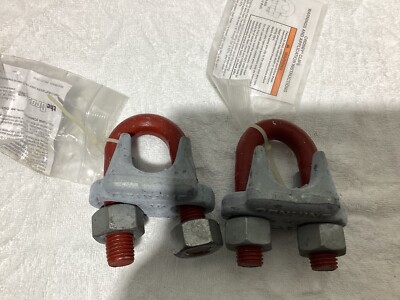 Genuine Crosby 1 -1/4” Wire Rope Cable Clamp. Lot Of 2. (G-450 Red U ...
