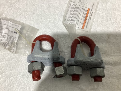 Genuine Crosby 1 -1/4” Wire Rope Cable Clamp. Lot Of 2. (G-450 Red U ...