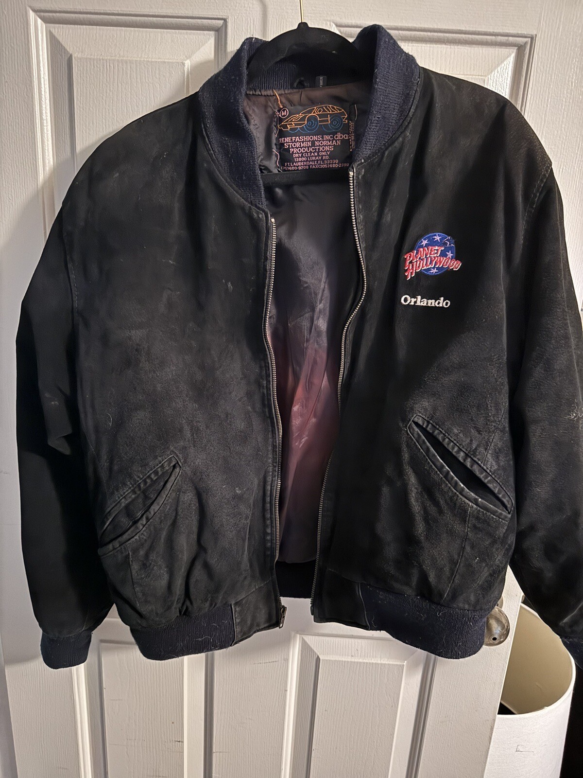Rare VTG Planet Hollywood Genuine Suede Leather Storm… - Gem