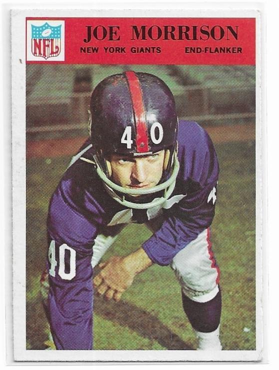JOE MORRISON 1966 Philadelphia card #128 New York Giants Football EX/EX ...