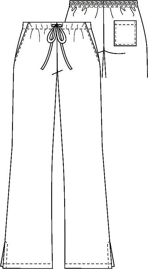 Cherokee 4101 Women's Petite Natural Rise Flare Leg Drawstring Pant ...