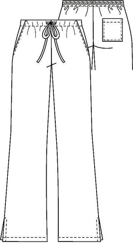 Cherokee 4101 Women's Petite Natural Rise Flare Leg Drawstring Pant ...