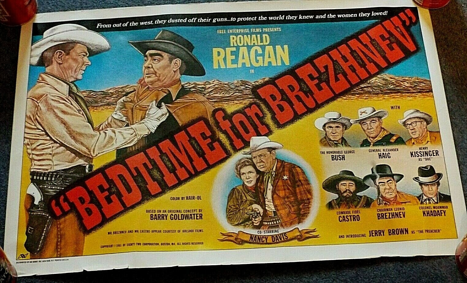 Bedtime for Brezhnev Sartirical Political Poster | eBay