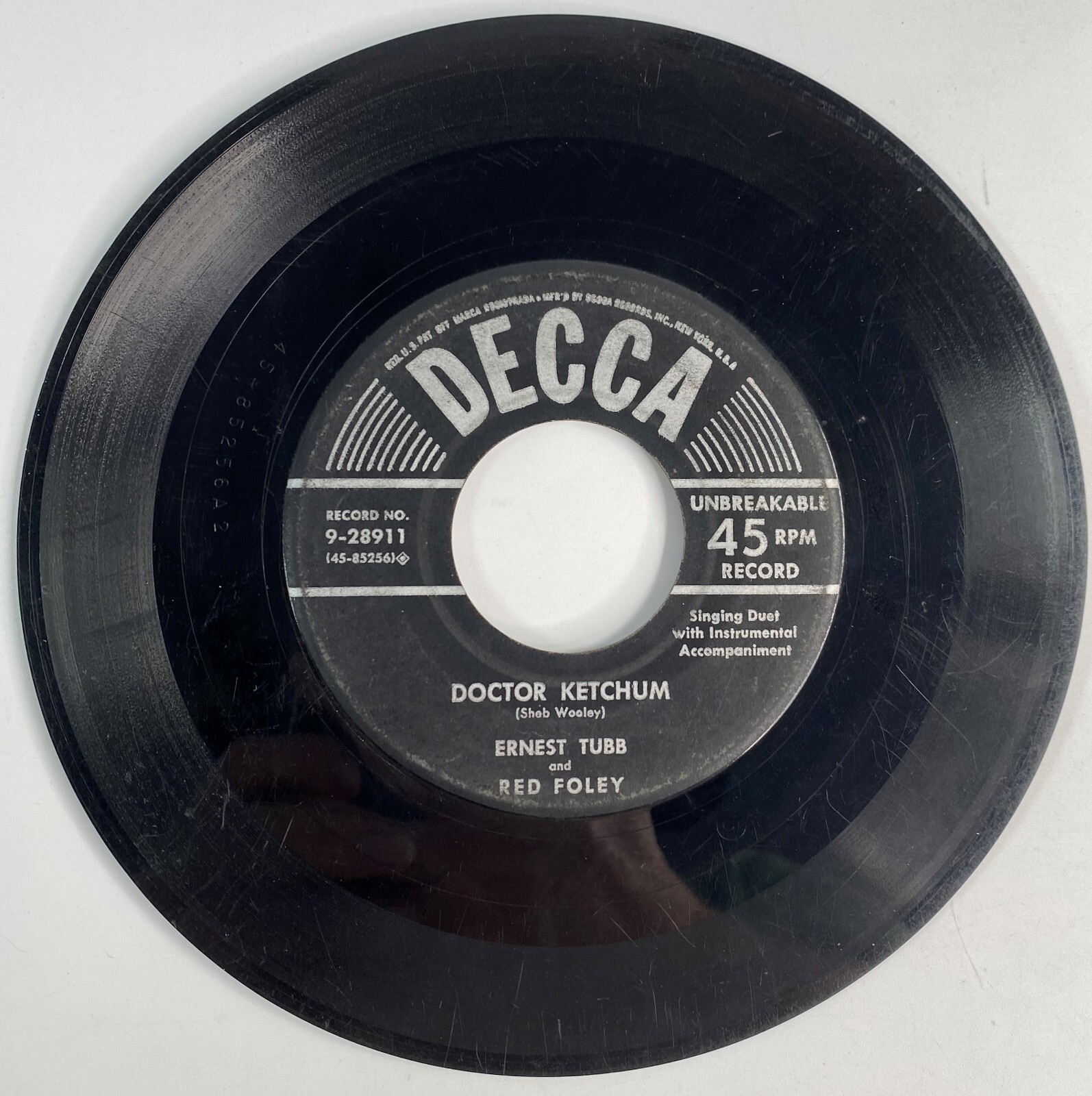 Ernest Tubb Doctor Ketchum / Red Foley Too Old to Tango Vinyl 45 (1953 ...